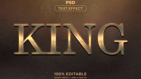 ArtStation - 3D King PSD fully editable text effect. Layer style PSD ...