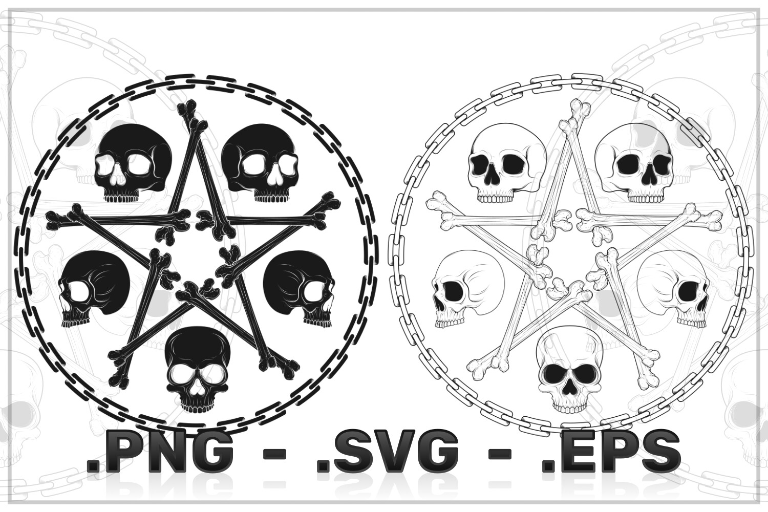 ArtStation - Bone Star Skull Vector Design With Chains | Artworks