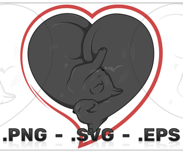 ArtStation - Illustration Of Cats In Heart Shape | Artworks