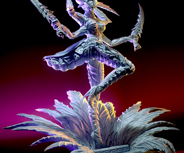 ArtStation - Mantis, insectoid blade dancer 3d print figurine | Resources