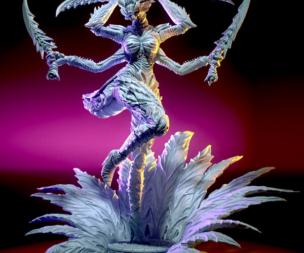 ArtStation - Mantis, insectoid blade dancer 3d print figurine | Resources
