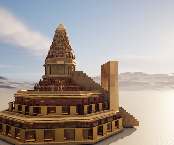 ArtStation - High Quality Medieval/Ancient Temple Tower (Round) 3D ...