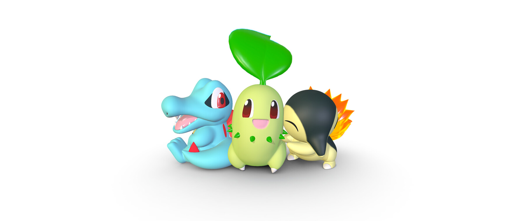 ArtStation - Totodile | Chikorita | Cyndaquil - 3D PRINT | Resources