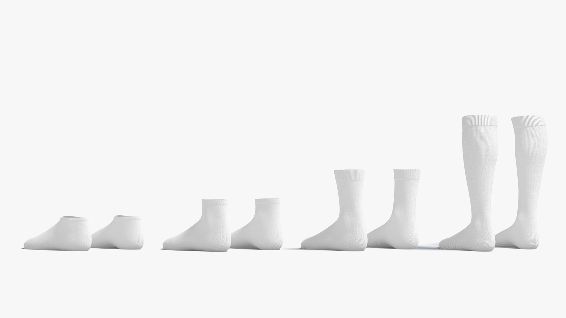 ArtStation - White Socks Pair different shapes - fabric sox | Resources