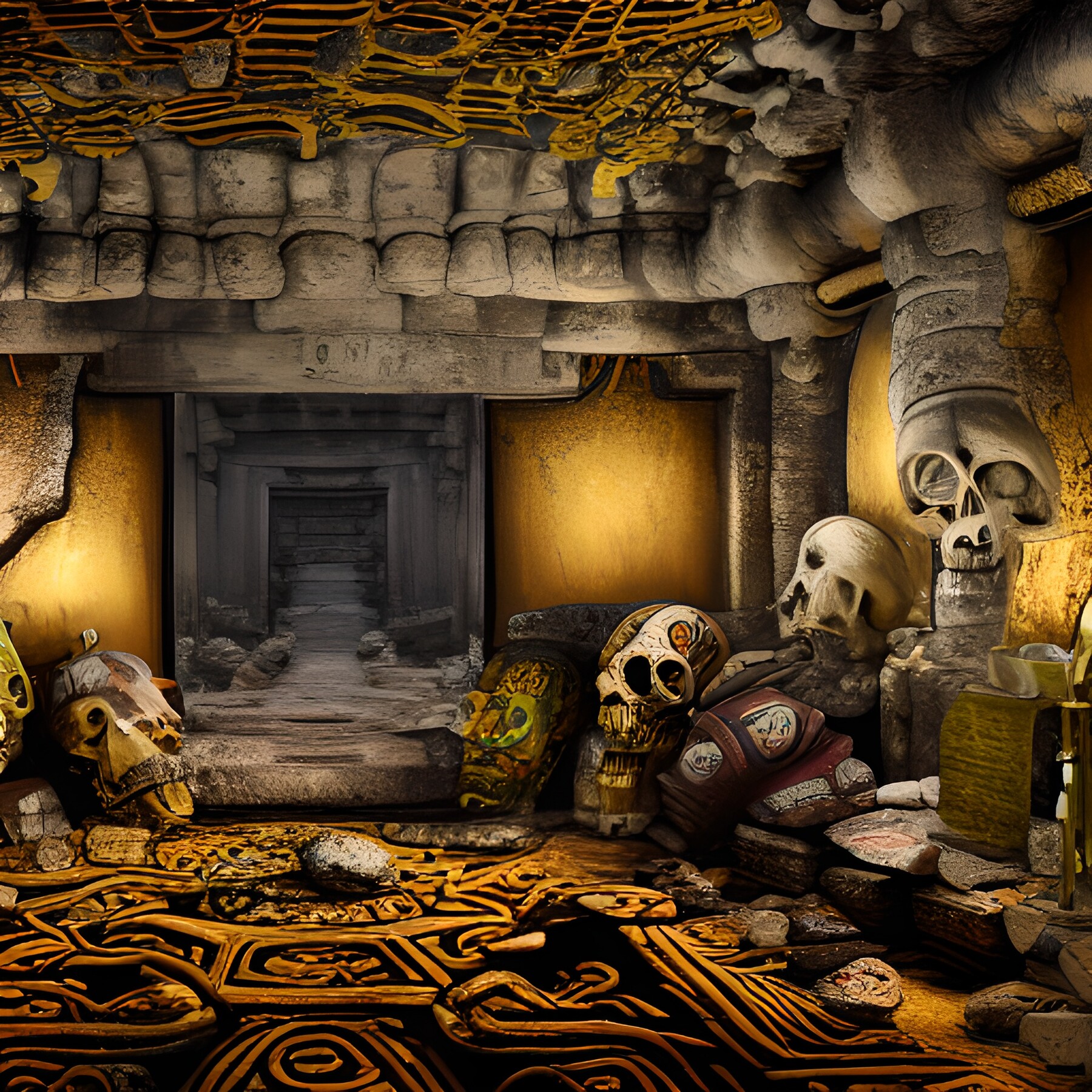 ArtStation - Obsidian skull gilded in gold | Artworks