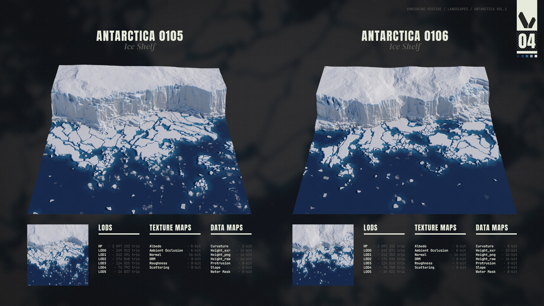 ArtStation - 8k Landscapes - Antarctica Vol.1 | Game Assets