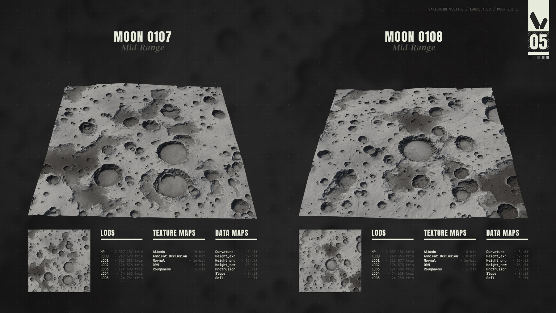 ArtStation - 8k Landscapes - Moon Vol.1 | Game Assets
