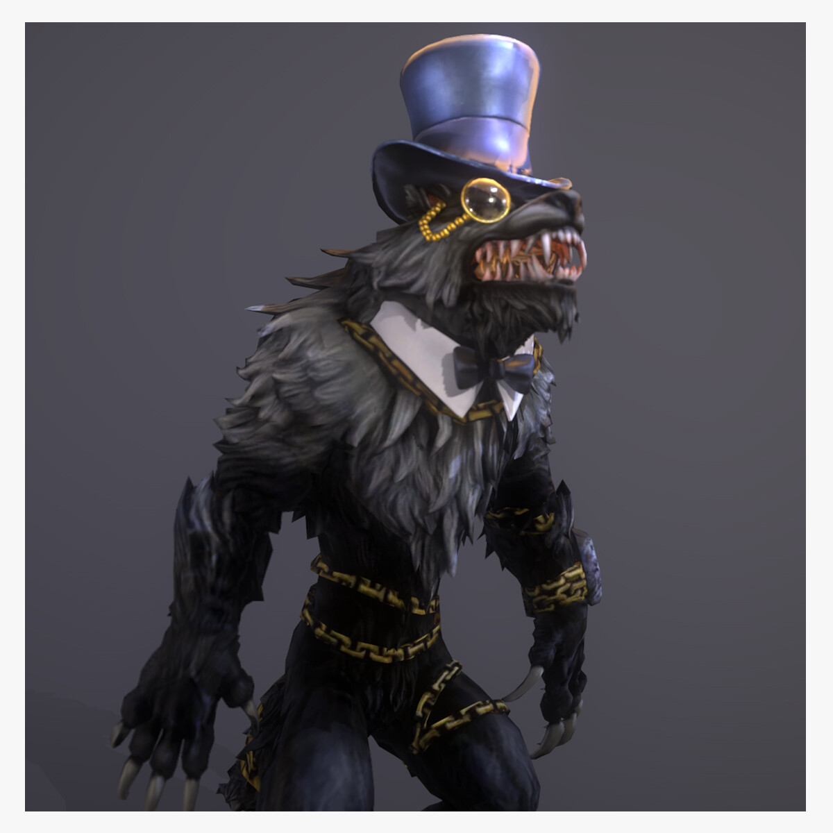 ArtStation - Black Wolf Fenrir Rigged 3D | Game Assets