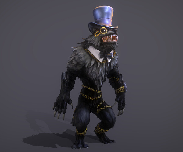 ArtStation - Black Wolf Fenrir Rigged 3D | Game Assets