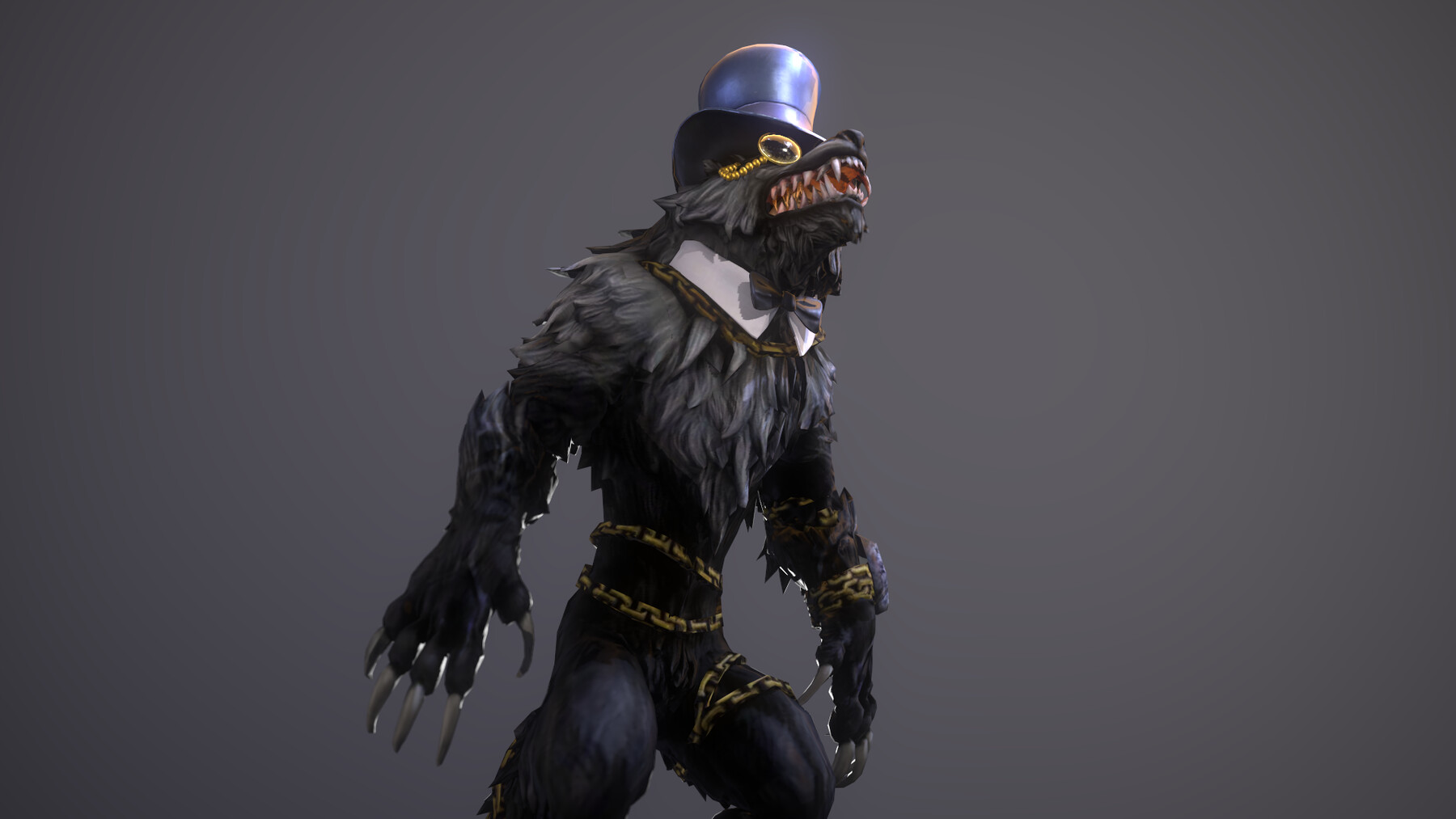 ArtStation - Black Wolf Fenrir Rigged 3D | Game Assets
