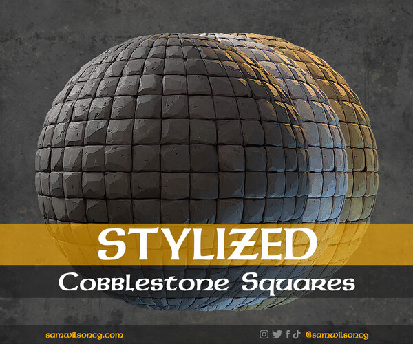 ArtStation - Stylized Cobblestone Squares - PBR Tile Material | Game Assets