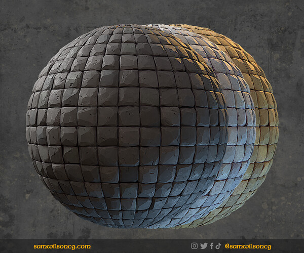 ArtStation - Stylized Cobblestone Squares - PBR Tile Material | Game Assets