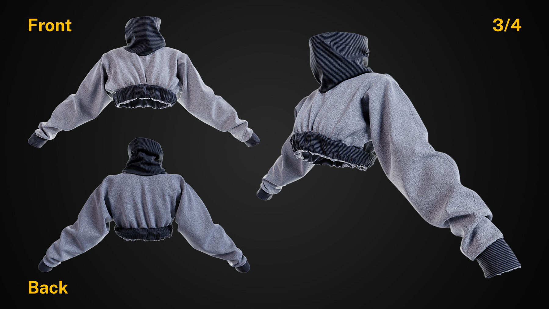 ArtStation - Women's Cosy Sweater, Modern in Marvelous Designer/Clo3d ...