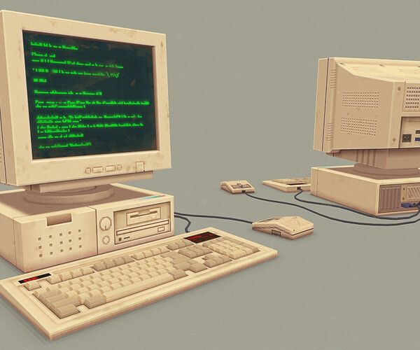 ArtStation - 90's Low Poly Computer | Game Assets