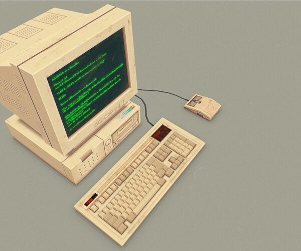 ArtStation - 90's Low Poly Computer | Game Assets
