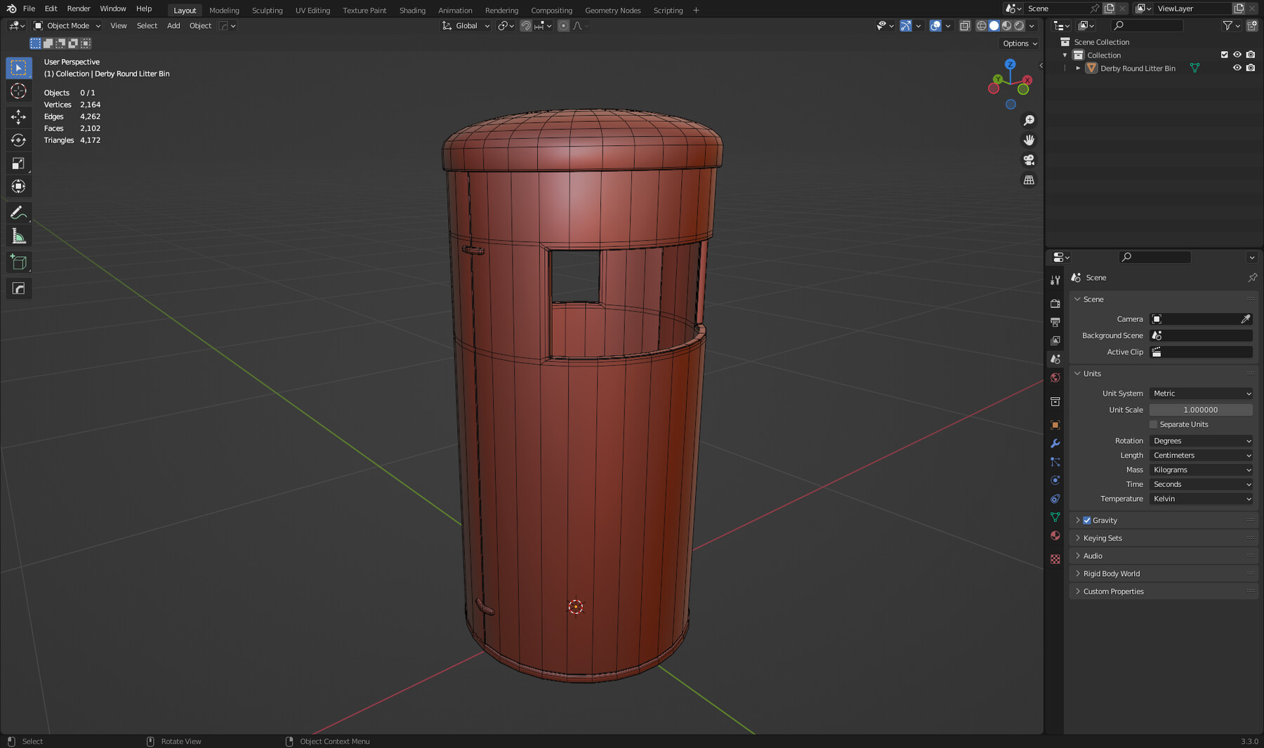 ArtStation - Derby Round Litter Bin | Game Assets