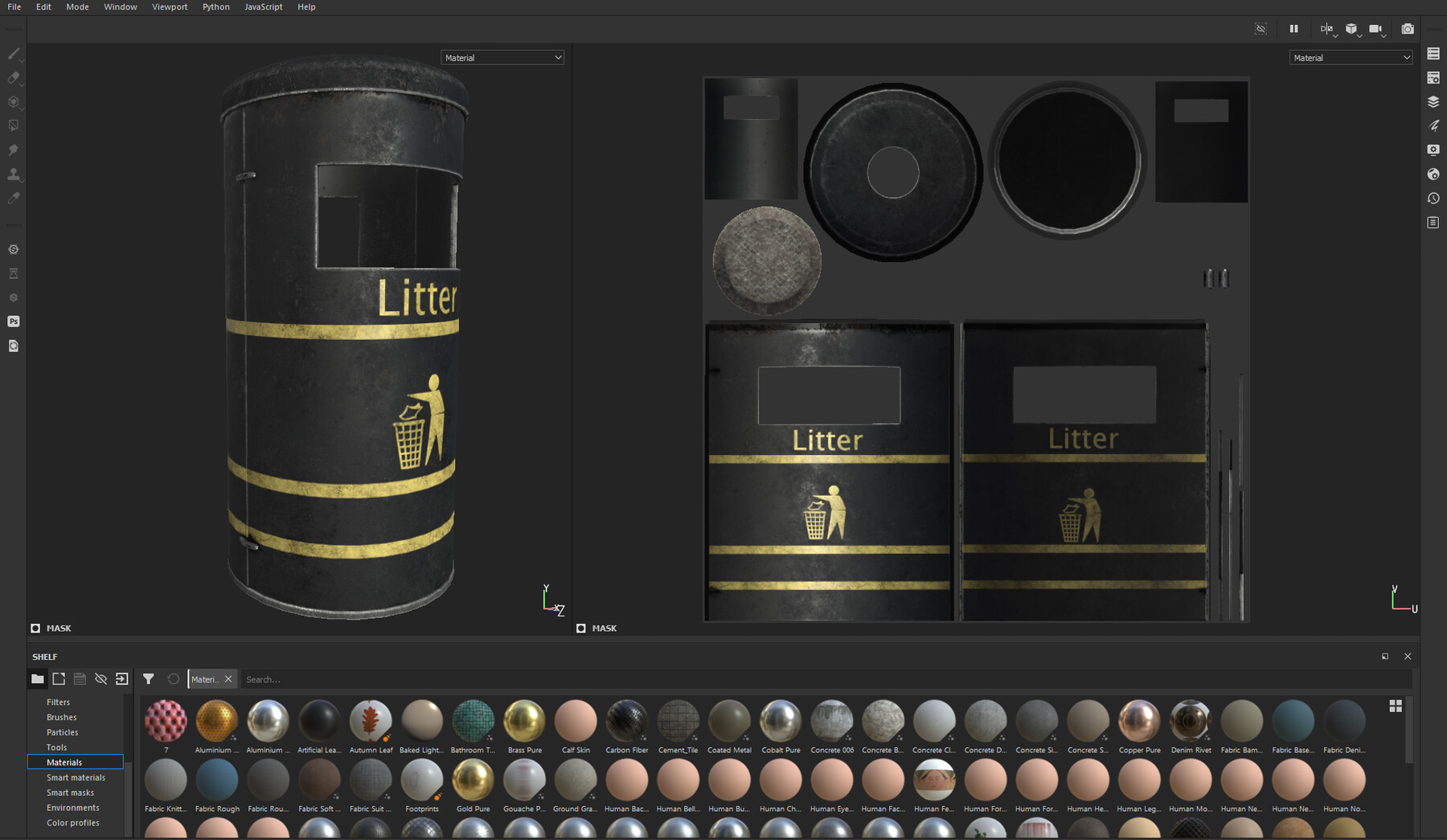 ArtStation - Derby Round Litter Bin | Game Assets