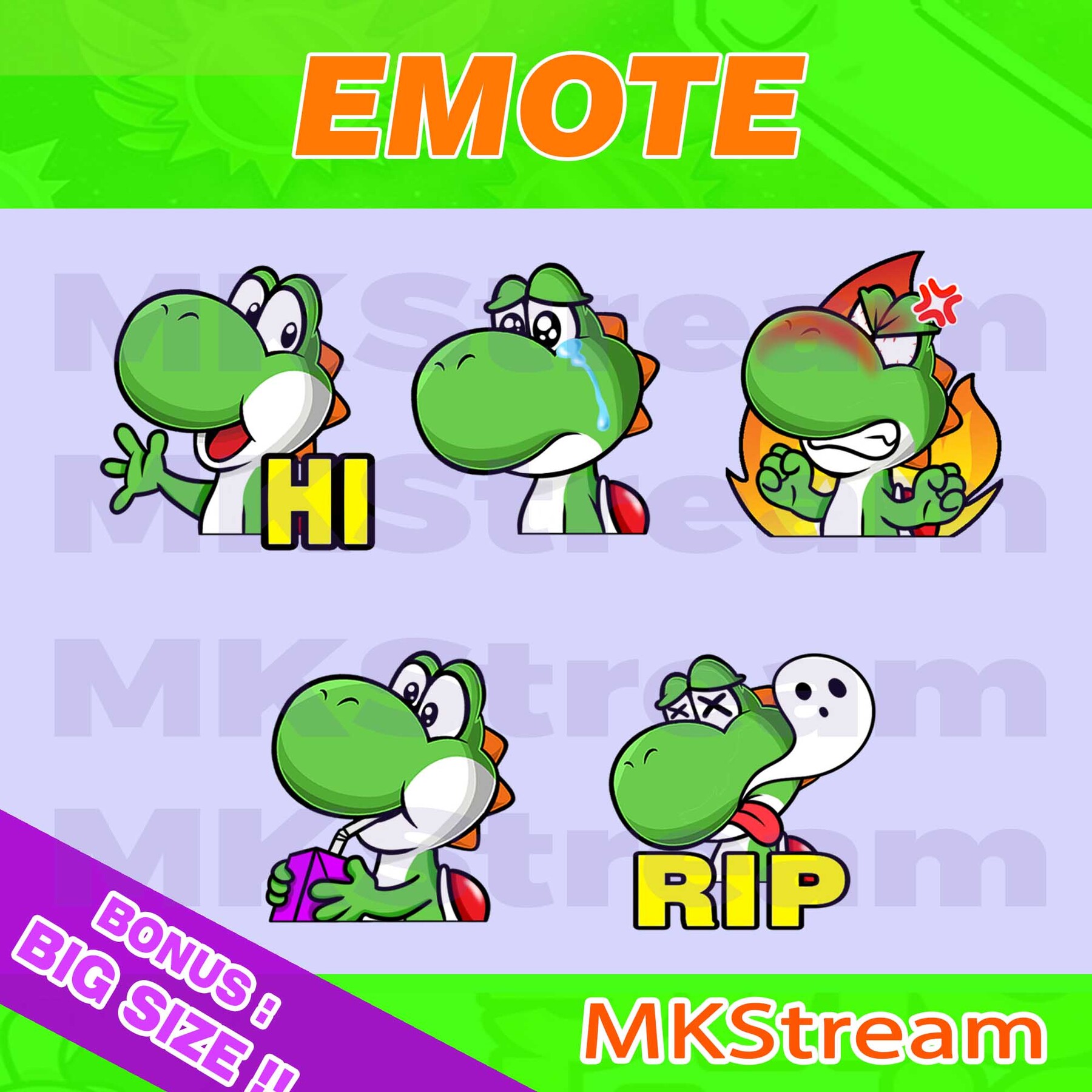 ArtStation - Twitch emotes yoshi pack | Artworks