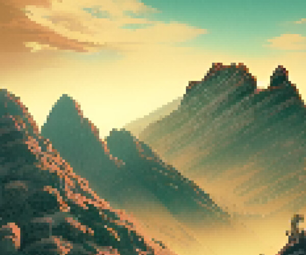ArtStation - Mountains and the sky~ Pixel Art | Artworks