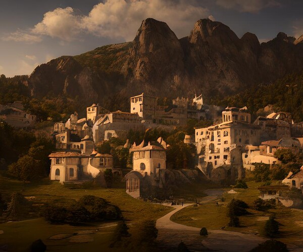 ArtStation - 45 A medieval city 1100 jpg pack runwayml art | Artworks
