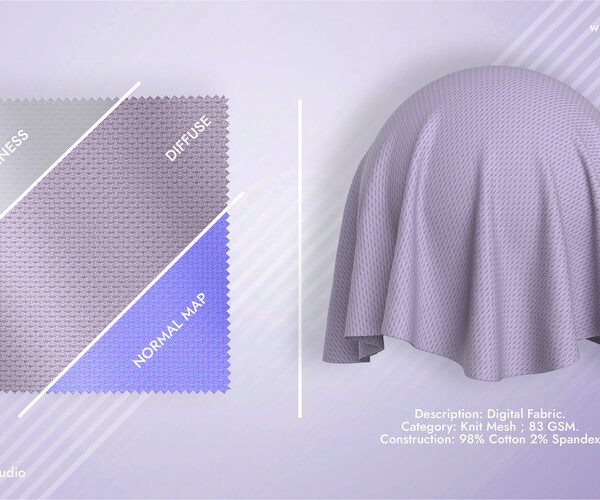 ArtStation - Knit Mesh Pastel Lilac Colored Fabric | Game Assets