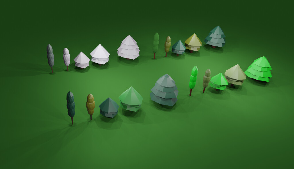 ArtStation - Low Poly Trees 3D | Game Assets