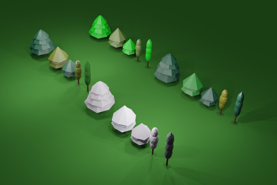 ArtStation - Low Poly Trees 3D | Game Assets
