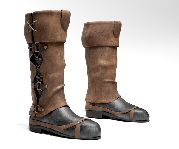 ArtStation - Medieval Leather Boots | Game Assets