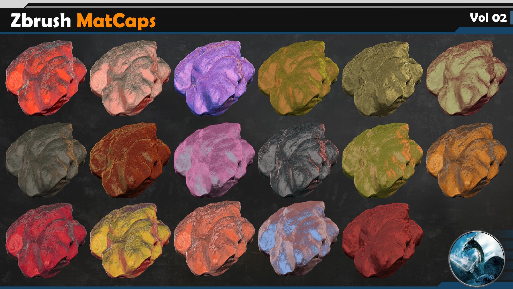 ArtStation - Zbrush MatCaps Vol 02 | Resources