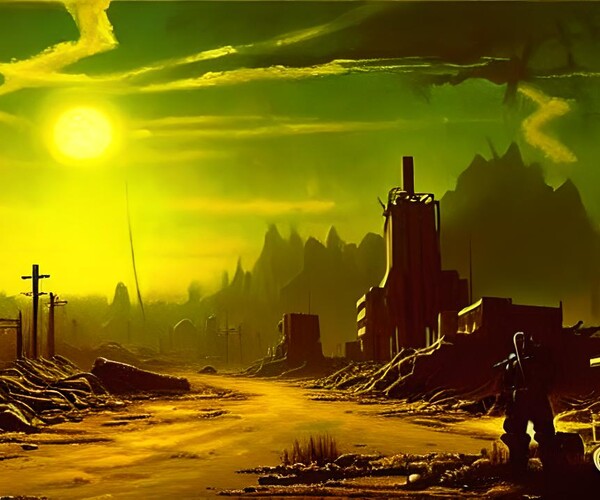 ArtStation - 84 radioactive sunset 3100 jpg pack runwayml art | Artworks