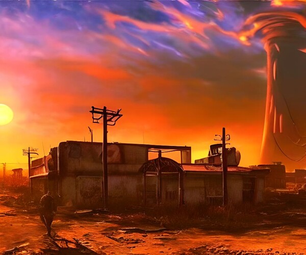 ArtStation - 84 radioactive sunset 3100 jpg pack runwayml art | Artworks