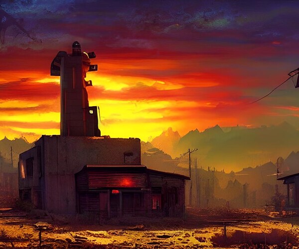 ArtStation - 84 radioactive sunset 3100 jpg pack runwayml art | Artworks