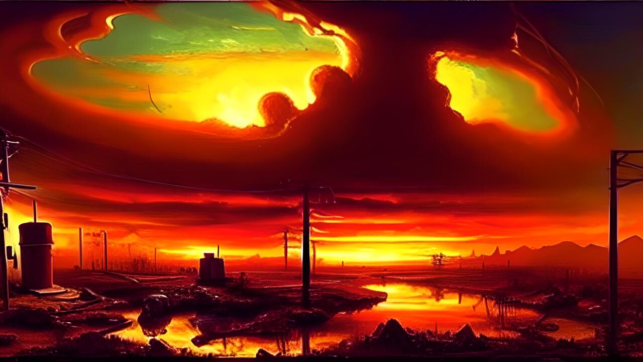 ArtStation - 84 radioactive sunset 3100 jpg pack runwayml art | Artworks