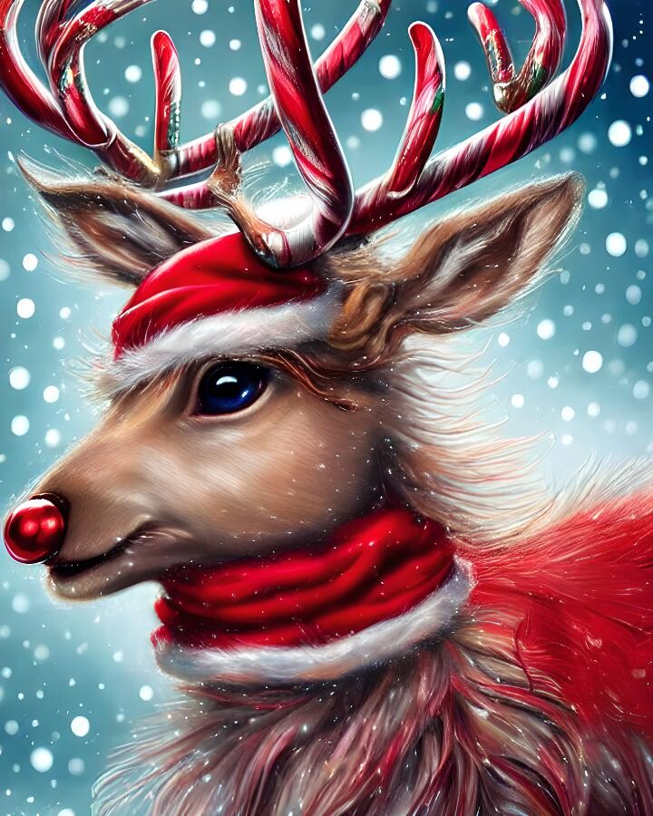 ArtStation - 88 cute christmas reindeer baby 2300 jpg pack runwayml art ...