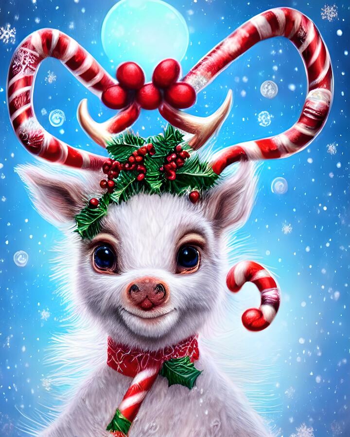 ArtStation - 88 cute christmas reindeer baby 2300 jpg pack runwayml art ...