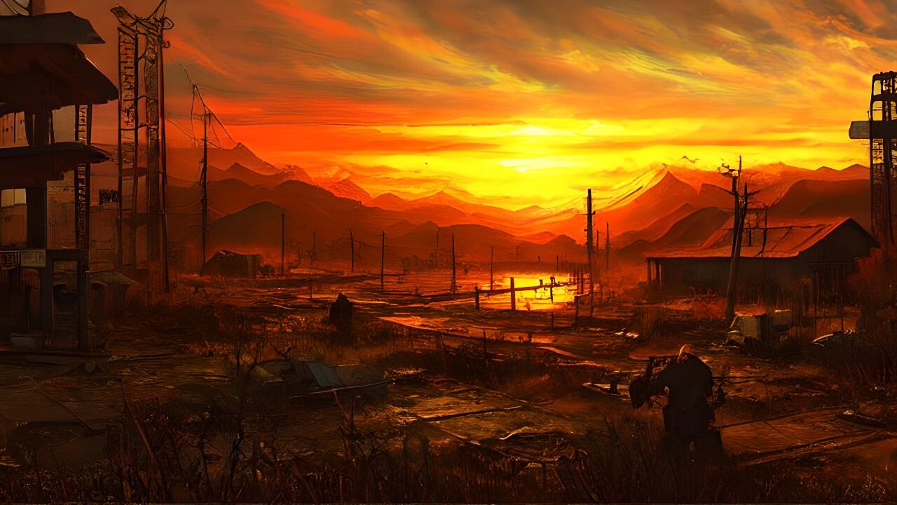 ArtStation - 84 radioactive sunset 3100 jpg pack runwayml art | Artworks