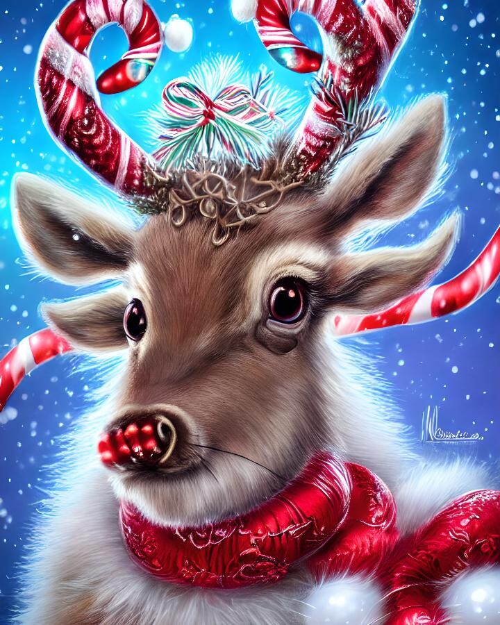 ArtStation - 88 cute christmas reindeer baby 2300 jpg pack runwayml art ...