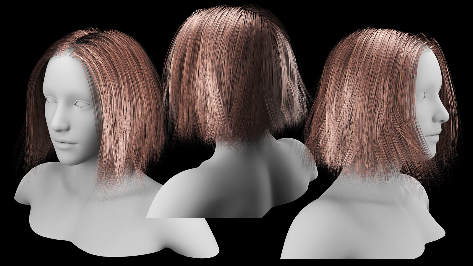 ArtStation - Low Poly game ready haircard bundle vol3 (max fbx obj) | Game Assets