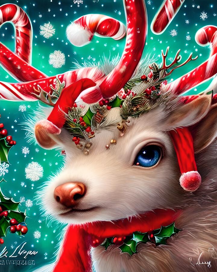 ArtStation - 88 cute christmas reindeer baby 2300 jpg pack runwayml art ...