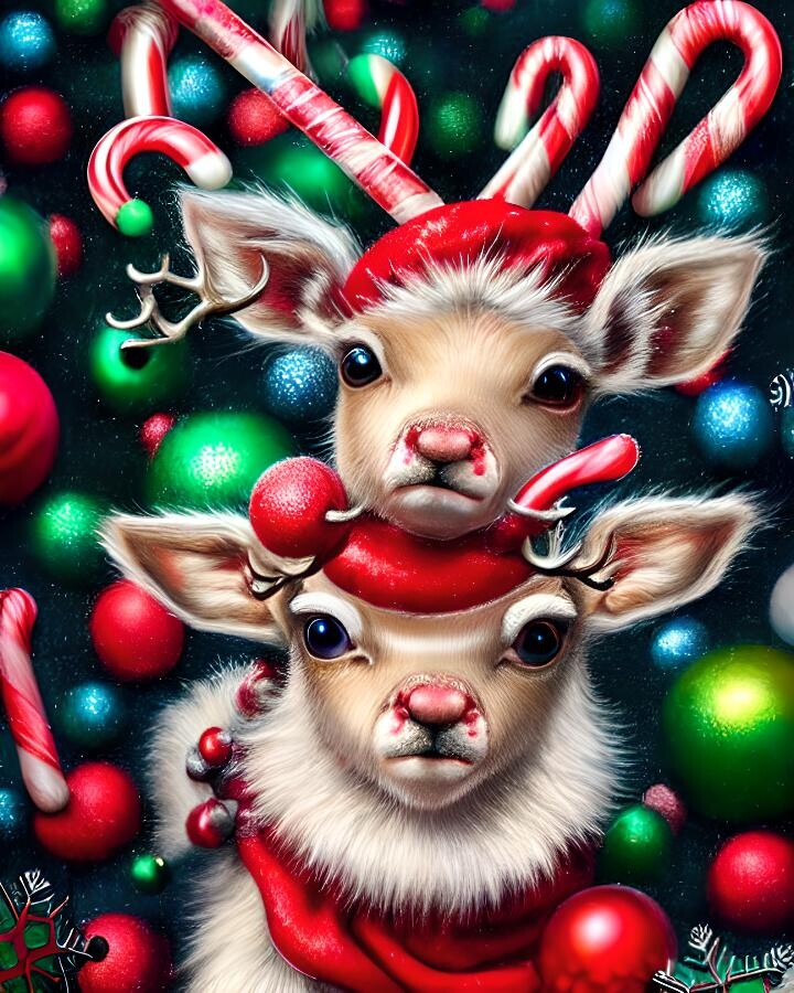 ArtStation - 88 cute christmas reindeer baby 2300 jpg pack runwayml art ...
