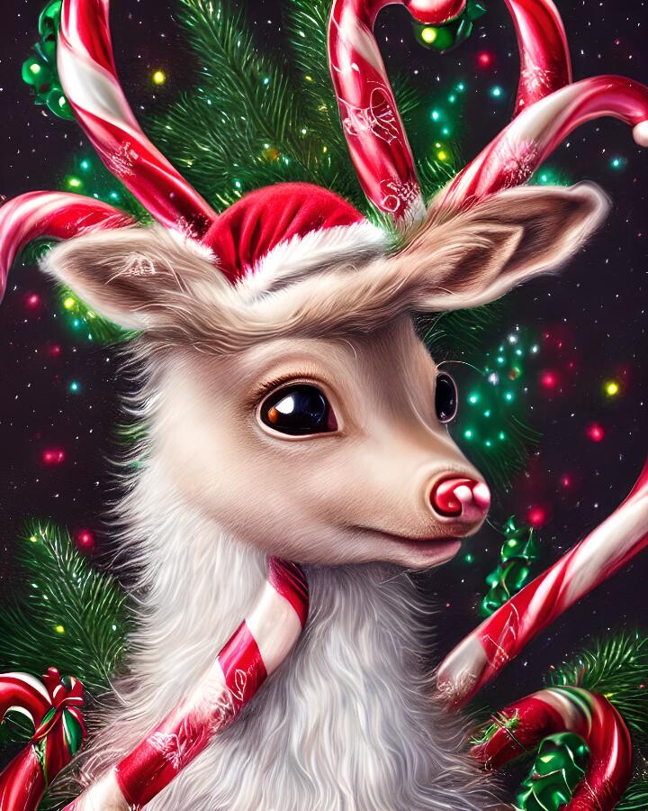 ArtStation - 88 cute christmas reindeer baby 2300 jpg pack runwayml art ...