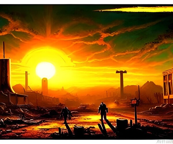 ArtStation - 84 radioactive sunset 3100 jpg pack runwayml art | Artworks