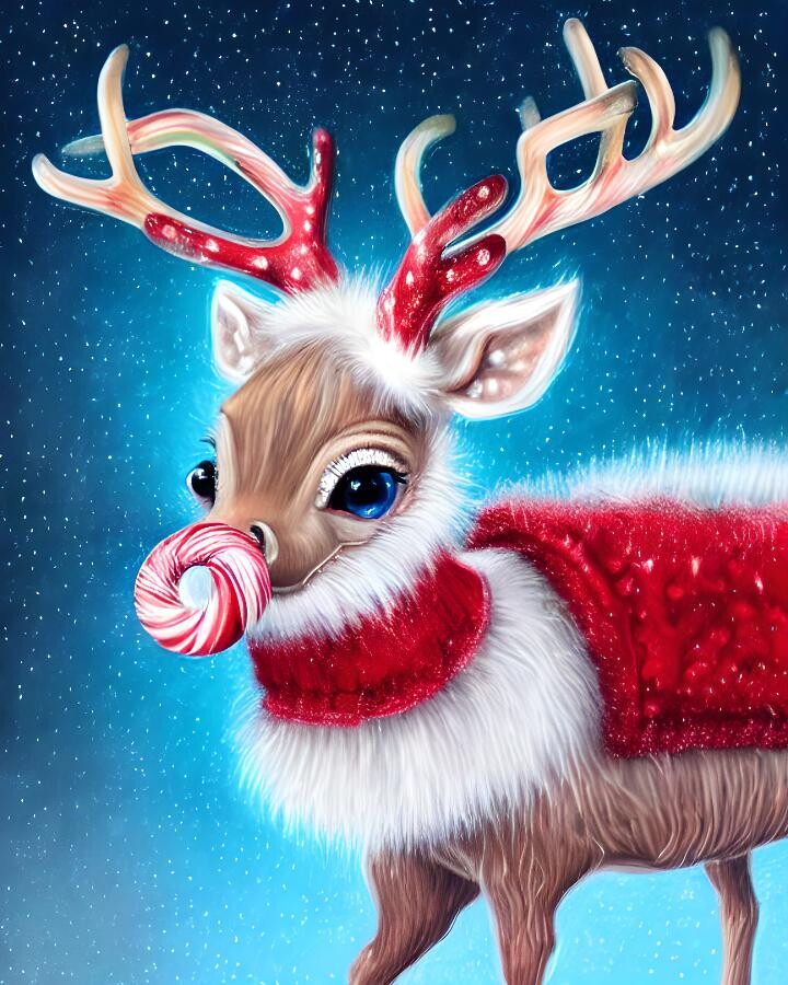 ArtStation - 88 cute christmas reindeer baby 2300 jpg pack runwayml art ...