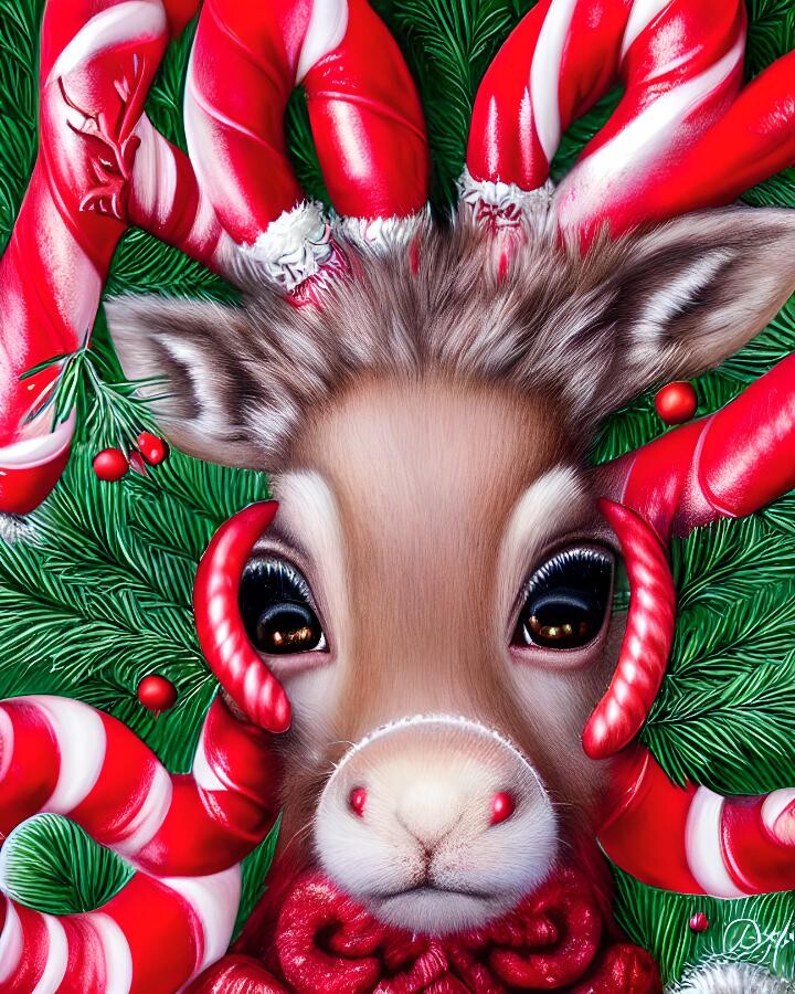 ArtStation - 88 cute christmas reindeer baby 2300 jpg pack runwayml art ...