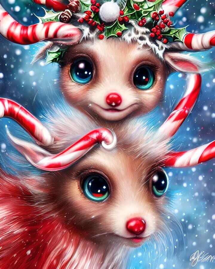 ArtStation - 88 cute christmas reindeer baby 2300 jpg pack runwayml art ...