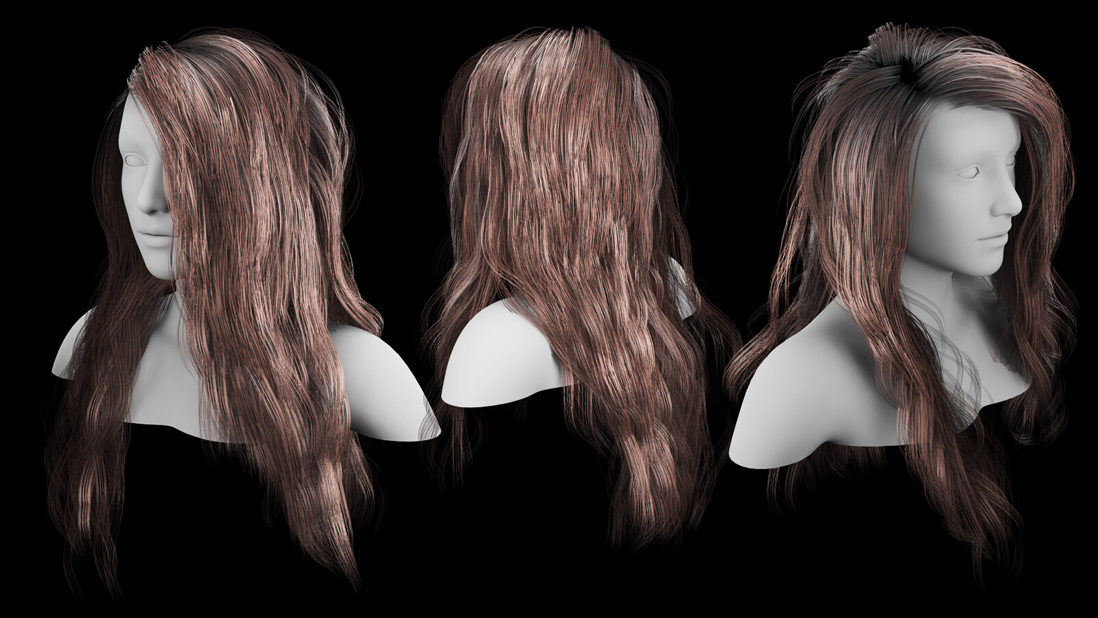 ArtStation - Low Poly game ready haircard bundle vol3 (max fbx obj) | Game Assets