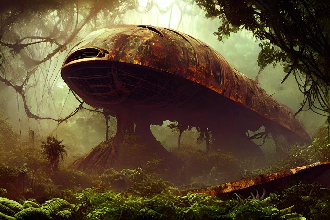 Artstation 94 Rusted Alien Spaceship 4600 Pack Wombo Art Artworks