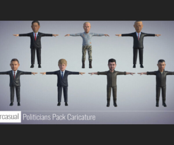 ArtStation - Politics Pack Caricature - Lowpoly 3D Model Politicians ...