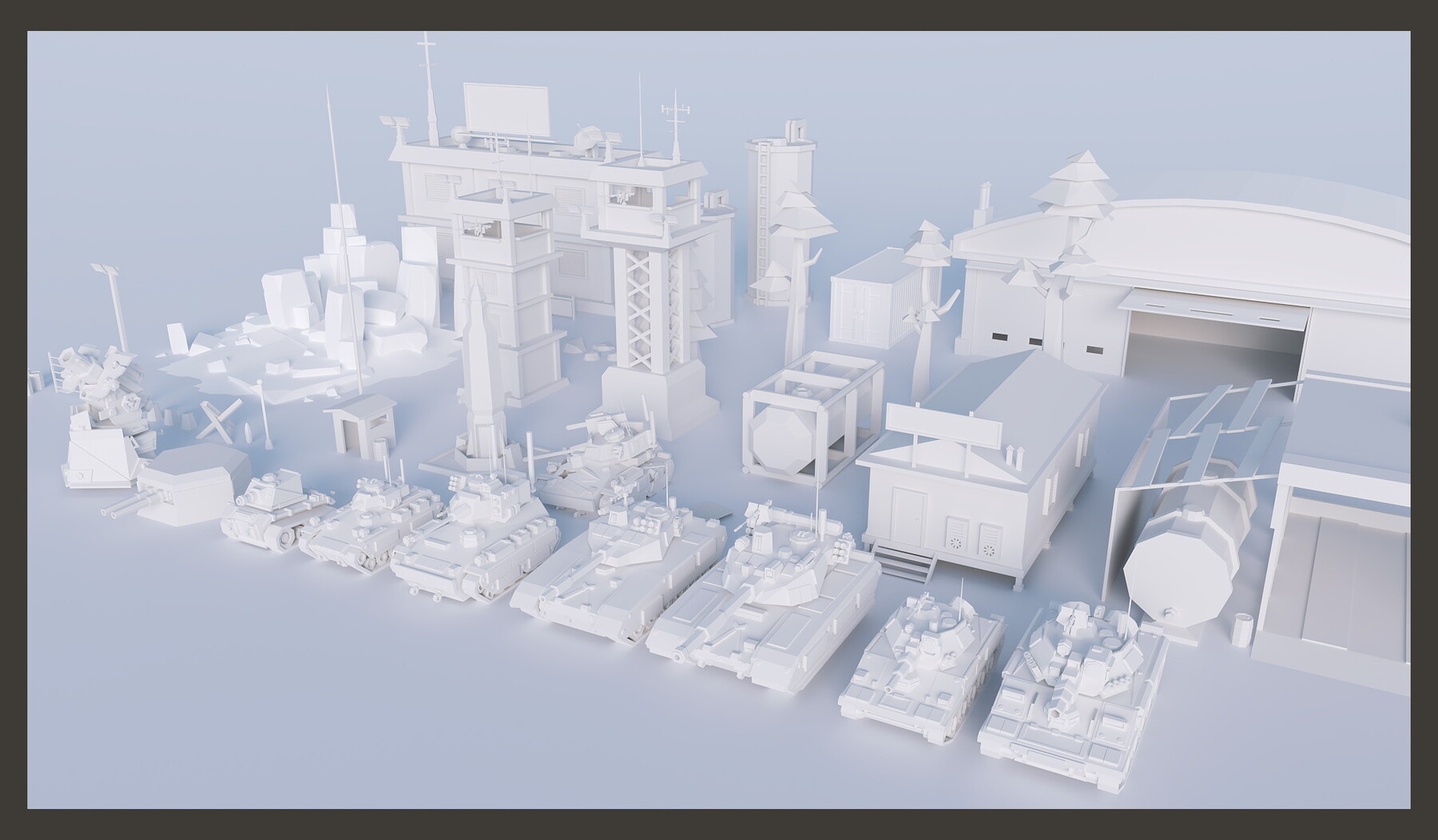 ArtStation - TANK base low poly 3D Game Kit | Resources