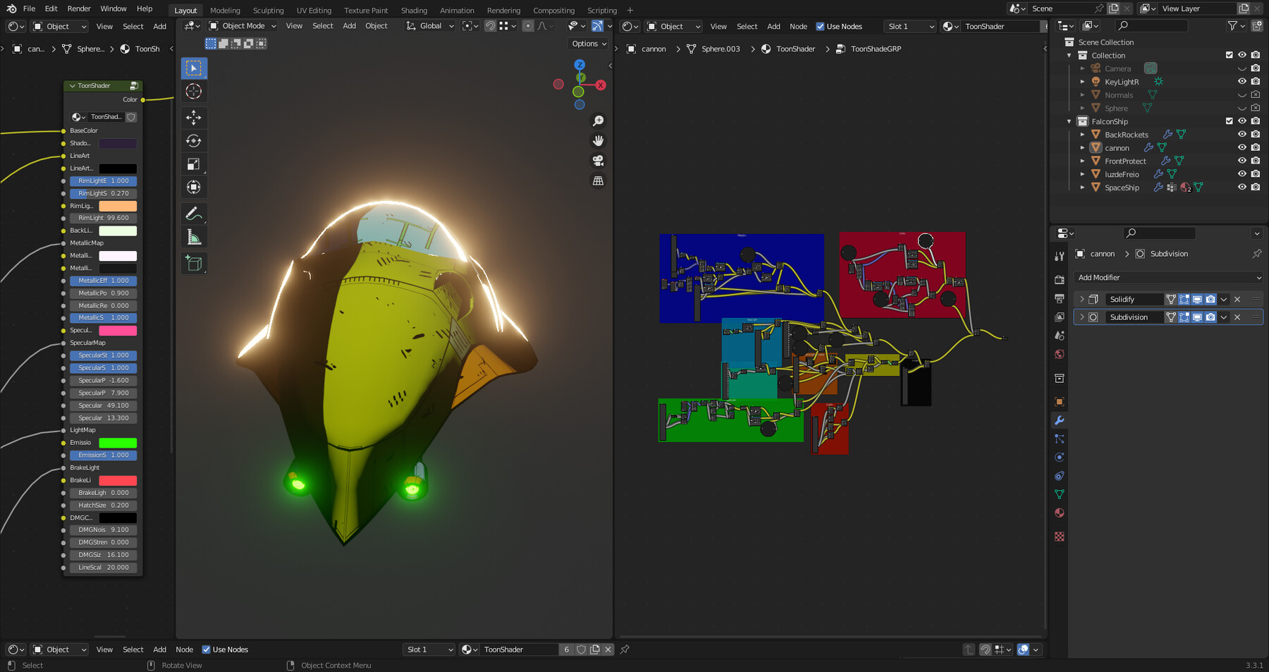 Artstation Blender Stylized Shader Eevee With 3d Model Spaceship